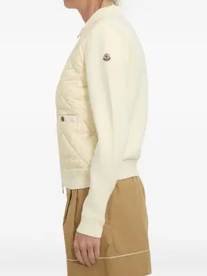 Moncler Wool And Nylon Padded Cardigan - Multicolor