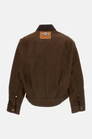 Simone Rocha Cropped Utility Jacket With Embellished Collar - Multicolor