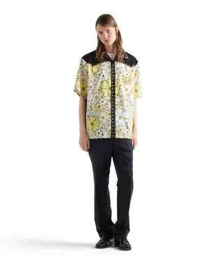 Prada Tiecapsule Printed Cotton Shirt With Studs