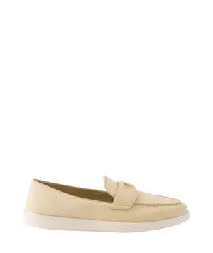 Prada Suede Leather Loafers - Neutral