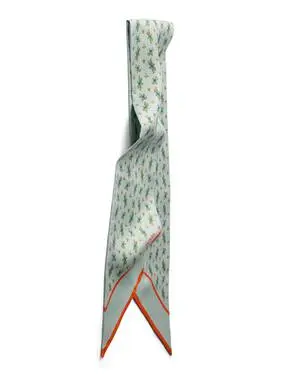 Prada Printed Silk Twill Skinny Scarf
