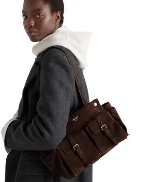 Prada Medium Suede Tote Bag
