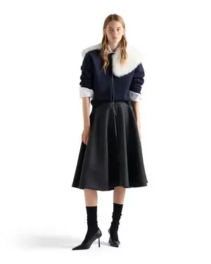Prada Embroidered Poplin Shirt With Classic Collar And French Cuffs