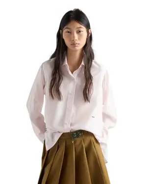 Prada Silk Poplin Shirt With Detachable Scarf - Pink