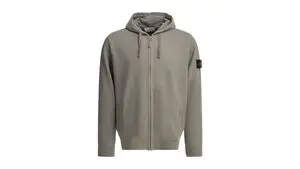 Stone Island Hooded A Zipper Sweatshirt - Grey