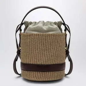 Chloé Charms Basket Bag In Natural Fibers - Brown