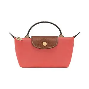 Longchamp Le Pliage Original Pouch With Handle 'strawberry - Red