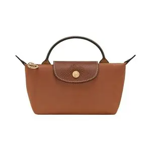 Longchamp Le Pliage Original Pouch With Handle 'cognac - Tan