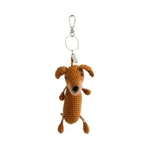 NAHMIAS Crochet Doxie Keychain - Brown