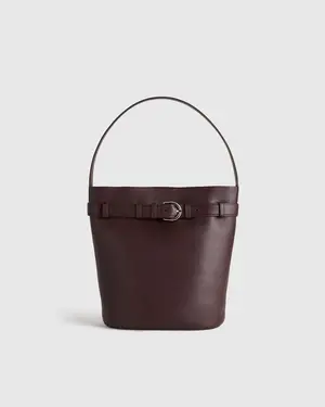 Quince Chiara Belted Bucket Bag - Deep Plum