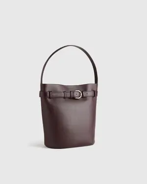 Quince Chiara Belted Bucket Bag - Deep Plum