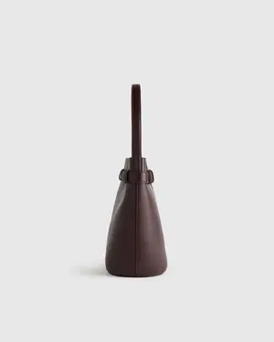 Quince Chiara Belted Bucket Bag - Deep Plum