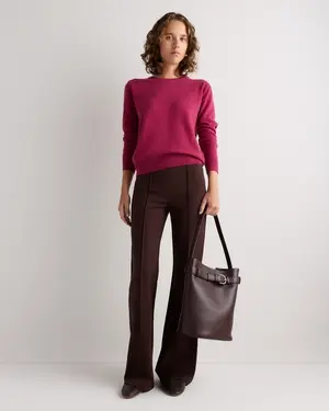 Quince Chiara Belted Bucket Bag - Deep Plum