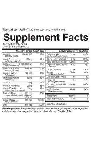 YOUTHEORY Multivitamin Supplement Essential Daily Nutrition Vegetarian Capsules 150 Vegetarian Capsules