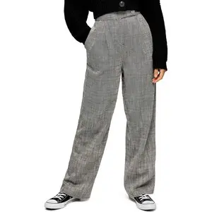 Topshop Wide Leg Trousers - Black Multi