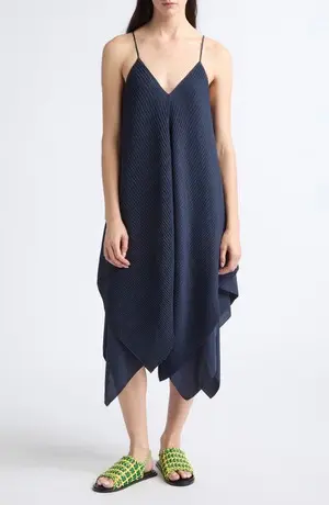 JW Anderson Pleated Layered Slipdress - Navy