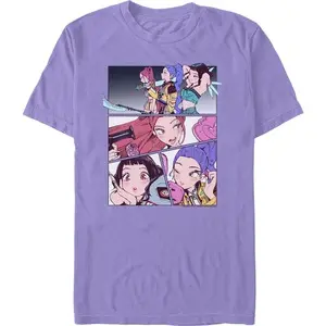 KPOP DEMON HUNTERS Huntrix Manhwa Panels T Shirt - Violet