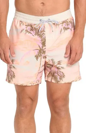 BILLABONG Good Times Palm Tree Swim Trunks - Pale Peach