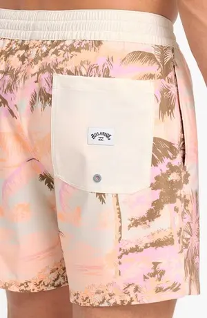 BILLABONG Good Times Palm Tree Swim Trunks - Pale Peach