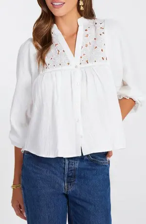 BISHOP + YOUNG Flora Texture Blouse - Salt