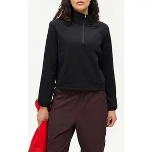 HALFDAYS Rebecca Half-zip Fleece Pullover Black