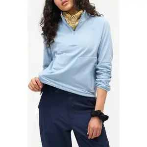 HALFDAYS Rebecca Half-zip Fleece Pullover Blue Fog