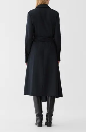Lafayette 148 New York Wool Wrap Midi Dress