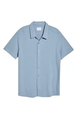 7 Diamonds Napoli Short Sleeve Stretch Shirt - Dusty Blue