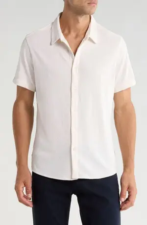 7 Diamonds Napoli Short Sleeve Stretch Shirt - Natural