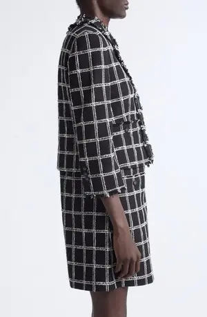 Thom Browne Windowpane Check V-neck Cardigan Jacket