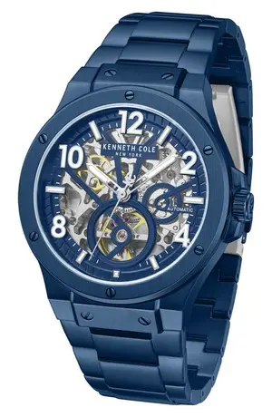 KENNETH COLE Skeleton Dial Automatic Bracelet Watch