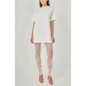Endless Rose Mixed Lace T-shirt Midi Dress
