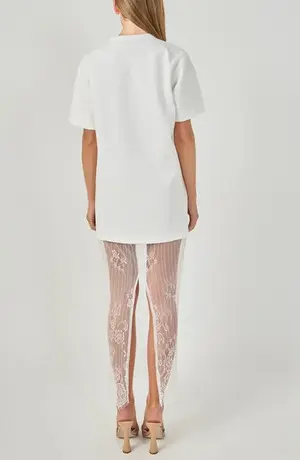 Endless Rose Mixed Lace T-shirt Midi Dress