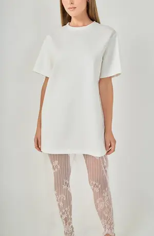 Endless Rose Mixed Lace T-shirt Midi Dress