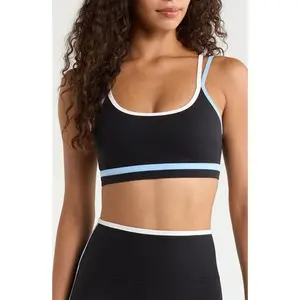 Splits59 Eva Rigor Double Strap Sports Bra - Black/skylight