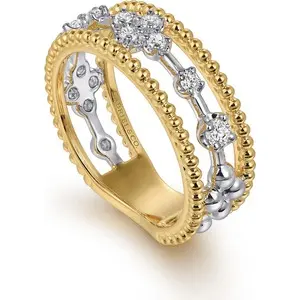 GABRIEL & CO. 14k Gold Diamond Band Ring - Two Tone