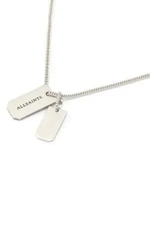 ALLSAINTS Dog Tag Long Pendant Necklace