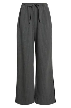 ROWING BLAZERS Pinstripe Wide Leg Pants With Side Stripes