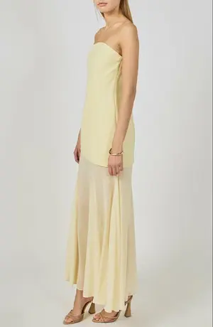 Endless Rose Strapless Combined Godet Maxi Dress