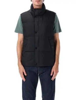 Stone Island Quilted Down Vest With Stand Collar - Nero