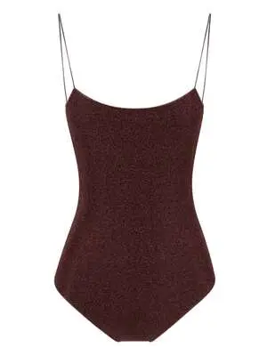 Oseree Lurex-detail Bodycon Dress - Brown