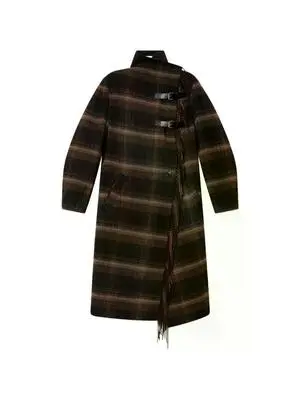MARANT ETOILE Gihan Fringed Plaid Coat