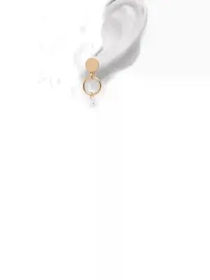 Dkny Crystal-pendant Hoop Earrings