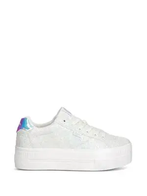 BUFFALO Paired Glam Glitter-detail Sneakers - White
