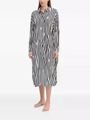 Dkny Striped Logo-print Nightdress - White