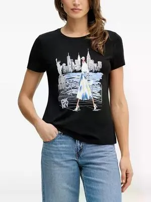 Dkny Statue Of Liberty Graphic-print T-shirt - Black