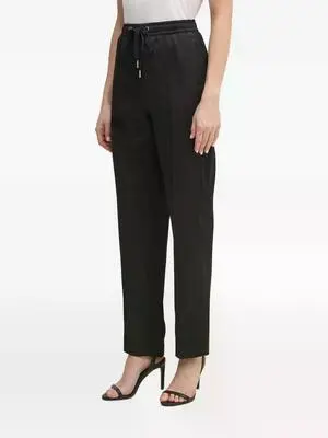 Dkny Drawstring-waistband Straight-leg Trousers - Black