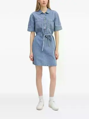 Dkny Belted Denim Mini Dress