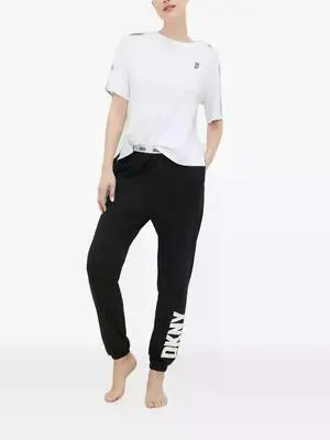 Dkny Logo-print Elasticated-waistband Pajama Bottoms - Black