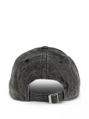 Adidas Washed Denim Baseball Cap With Trefoil Detail - Black